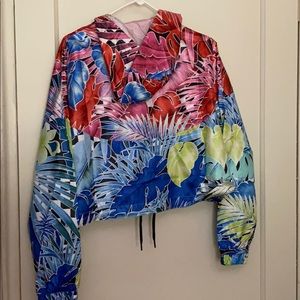 Nike | Jackets & Coats | Nwt Nike Multicolored Cropped Loose Fit Jacket ...